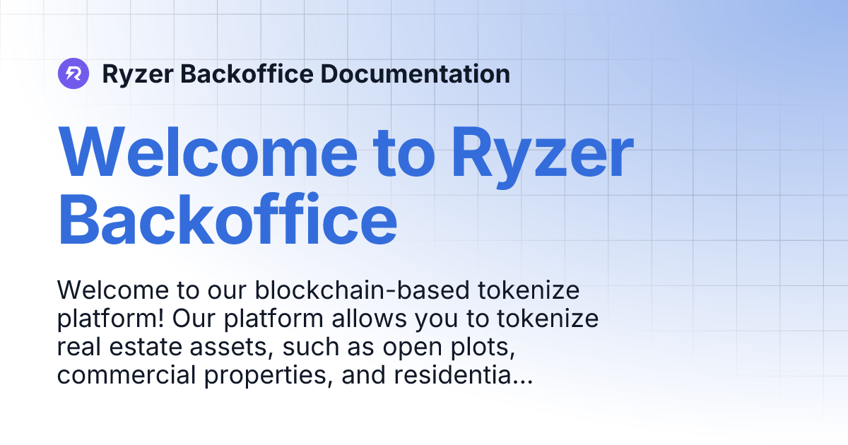 Welcome to Ryzer Backoffice | Ryzer Backoffice Documentation